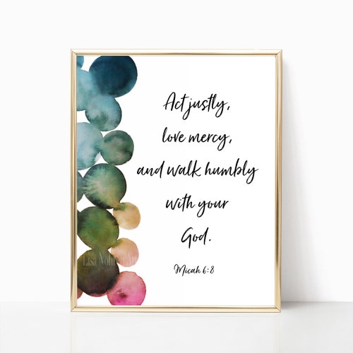 Micah 6 8 Bible Verse Wall Art Large Scripture Decor - Etsy