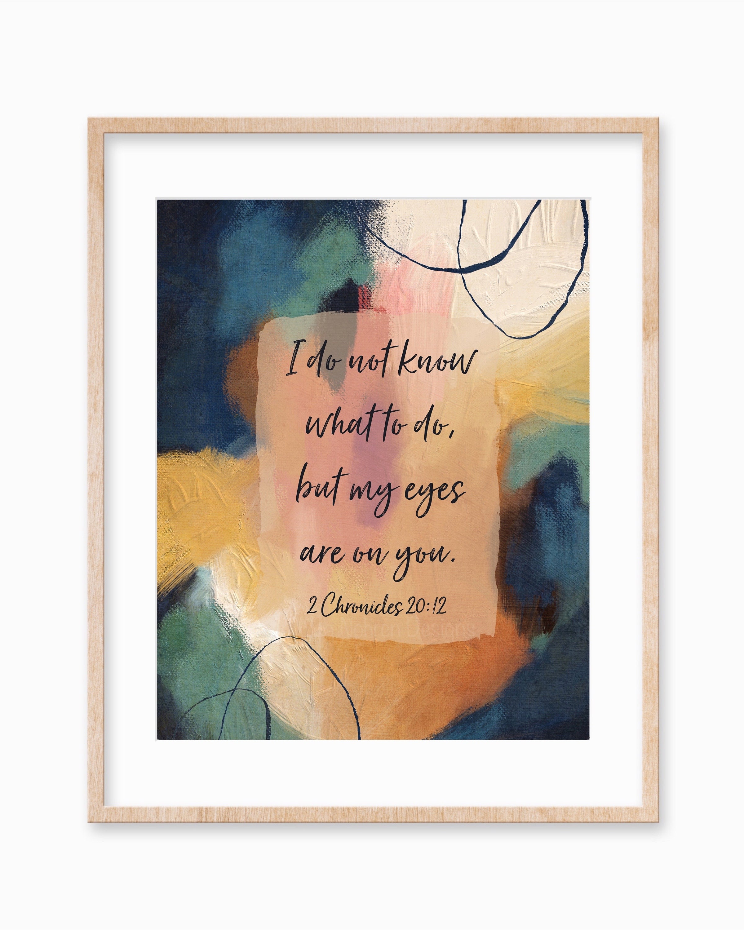 2 Chronicles 20:12 Printable Bible Verse Christian Wall Art Neutral ...