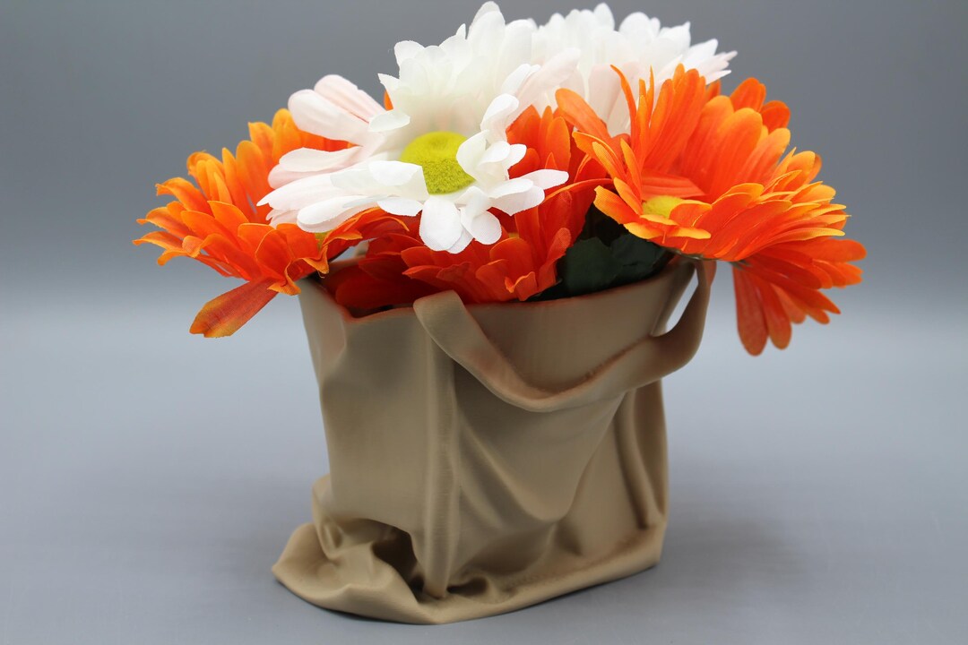 Tote Bag Vase, Unique 3D Printed Planter, Gift for Flower Lovers - Etsy