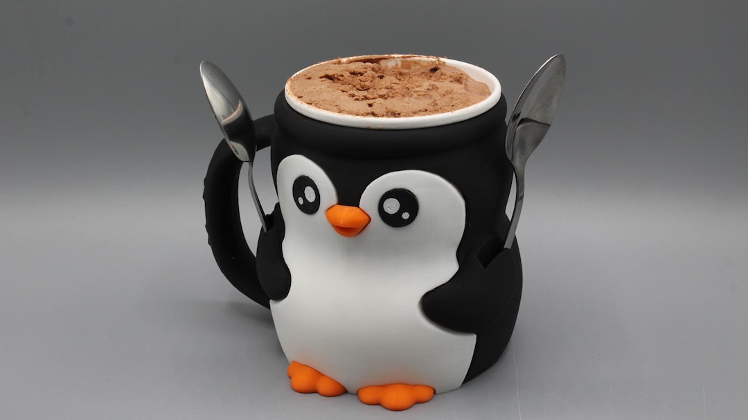 Penguin Ice Cream Pint Mug Holder With Spoon Slots: Summer Gift - Etsy
