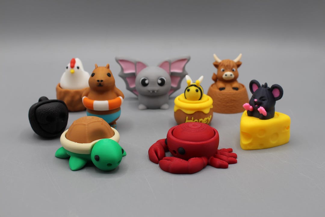 Clicker Animal Fidget Keychains | Fidget Toy | 3D Printed Sensory Toy ...