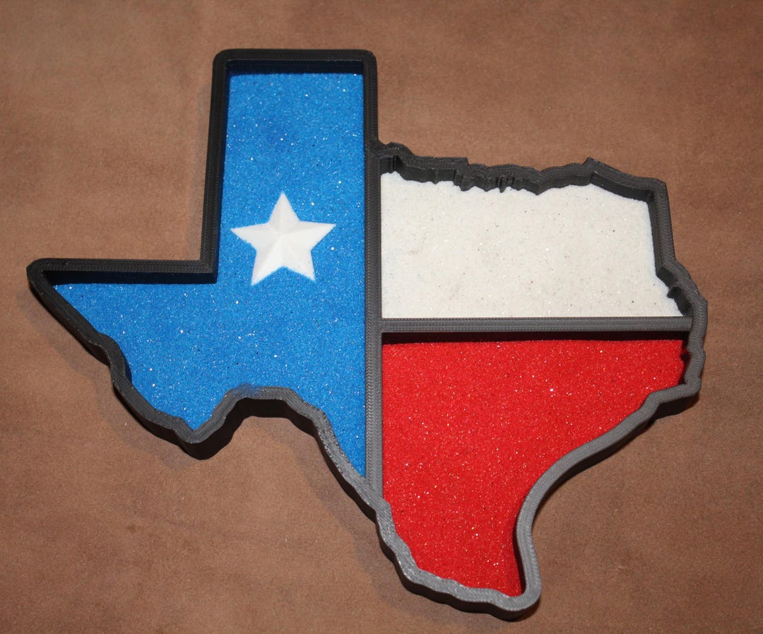 Texas Shaped Zen Garden, Texas Pride, Mini Desktop Decor, Sensory ...