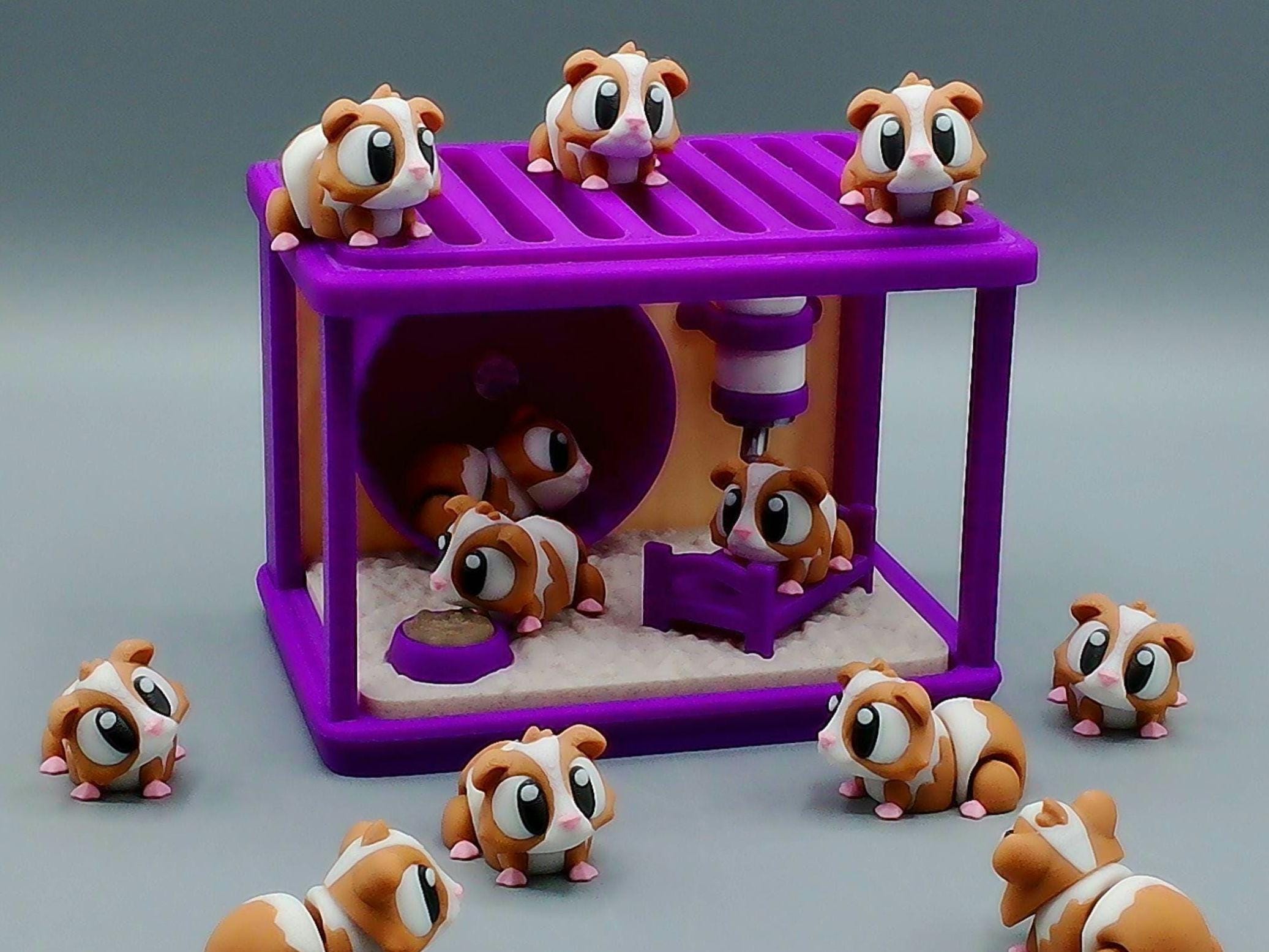 Flexi Hamster Playset | 3D Printed Articulated Hamster Fidget Sensory ...