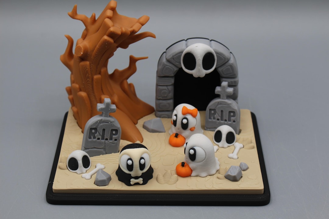 Spooky Mini Ghost Graveyard Playset | 3D Printed Halloween Decoration ...
