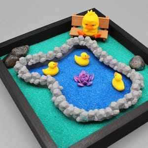 Zen Garden Duck Pond, Mini Desktop Decor, Sensory Fidget - Etsy