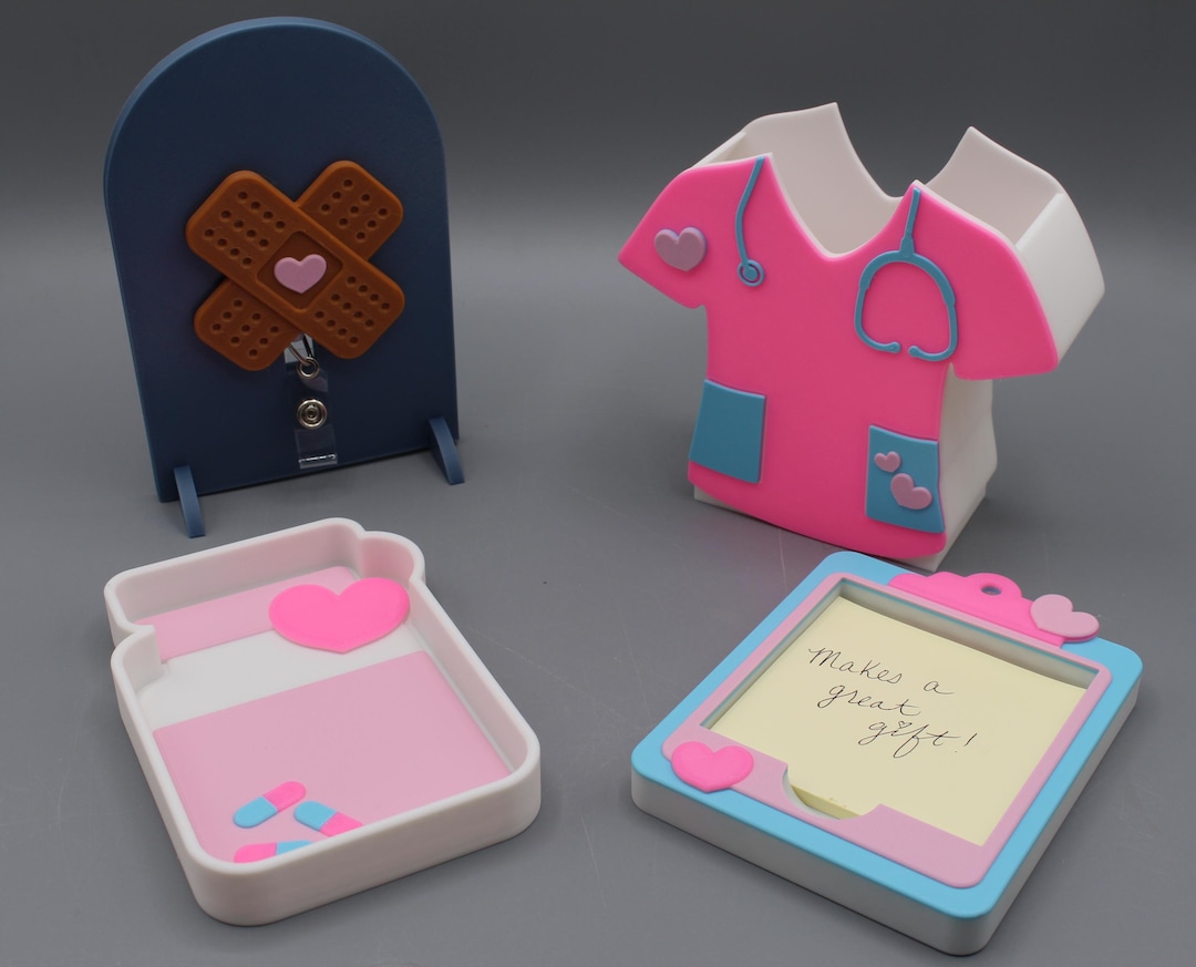 Nurse Desk Accessory Set | 3D Printed Medical Professional Desk Decor ...