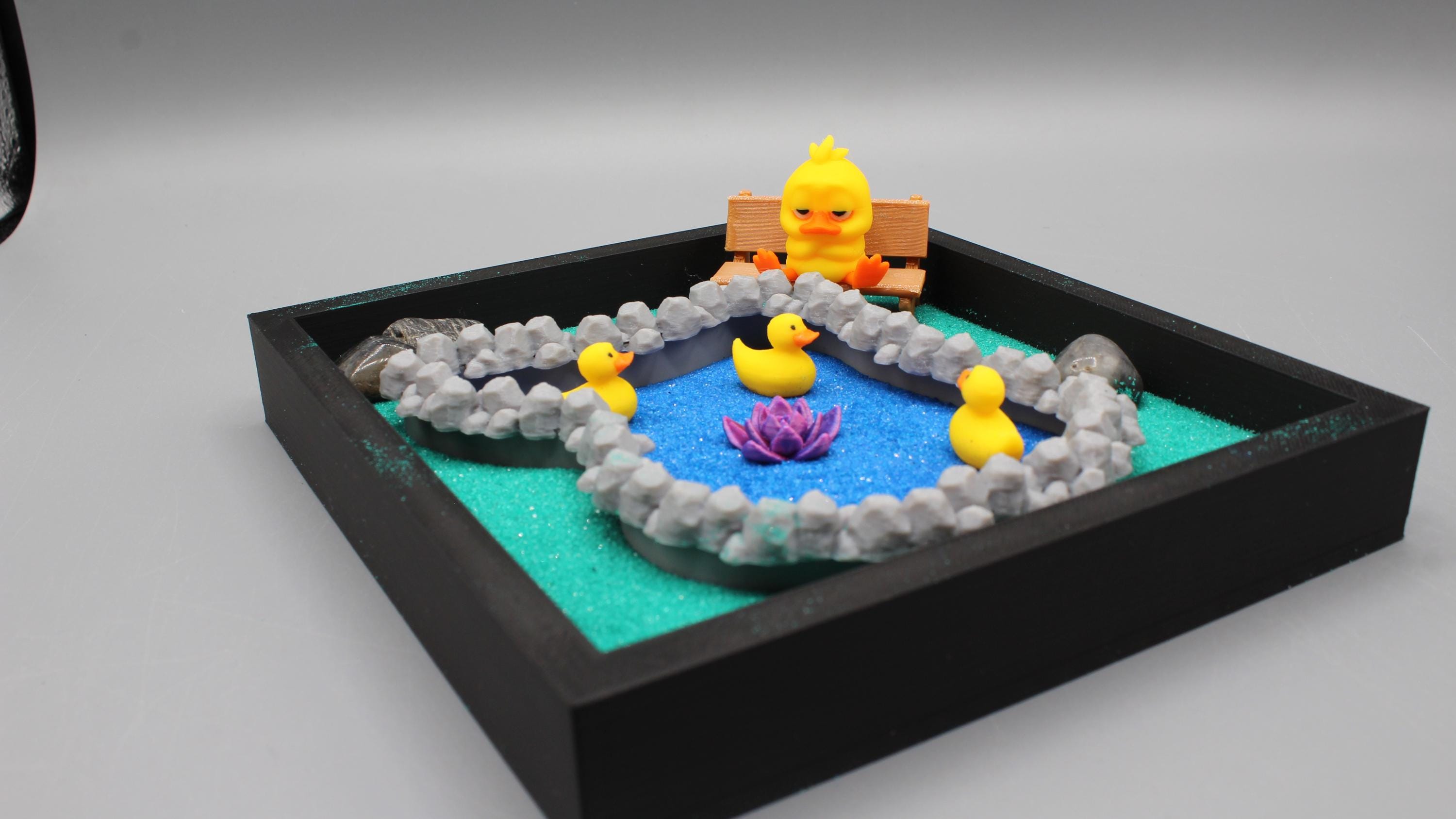 Zen Garden Duck Pond, Mini Desktop Decor, Sensory Fidget - Etsy