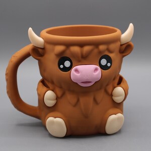 Highland Cow Ice Cream Pint Mug Holder W/ 2 Spoons Holders | 3D Printed ...