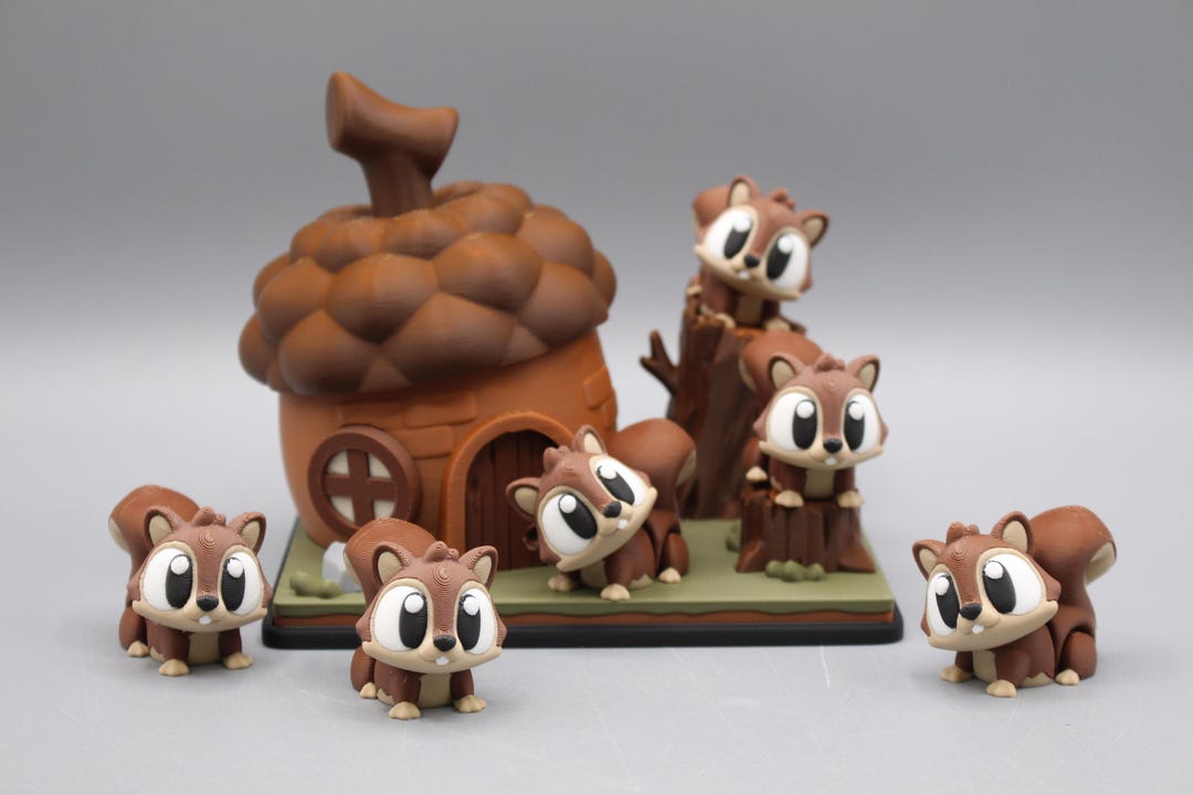 Flexi Squirrel Playset | 3D Printed Articulated Squirrel Diorama ...
