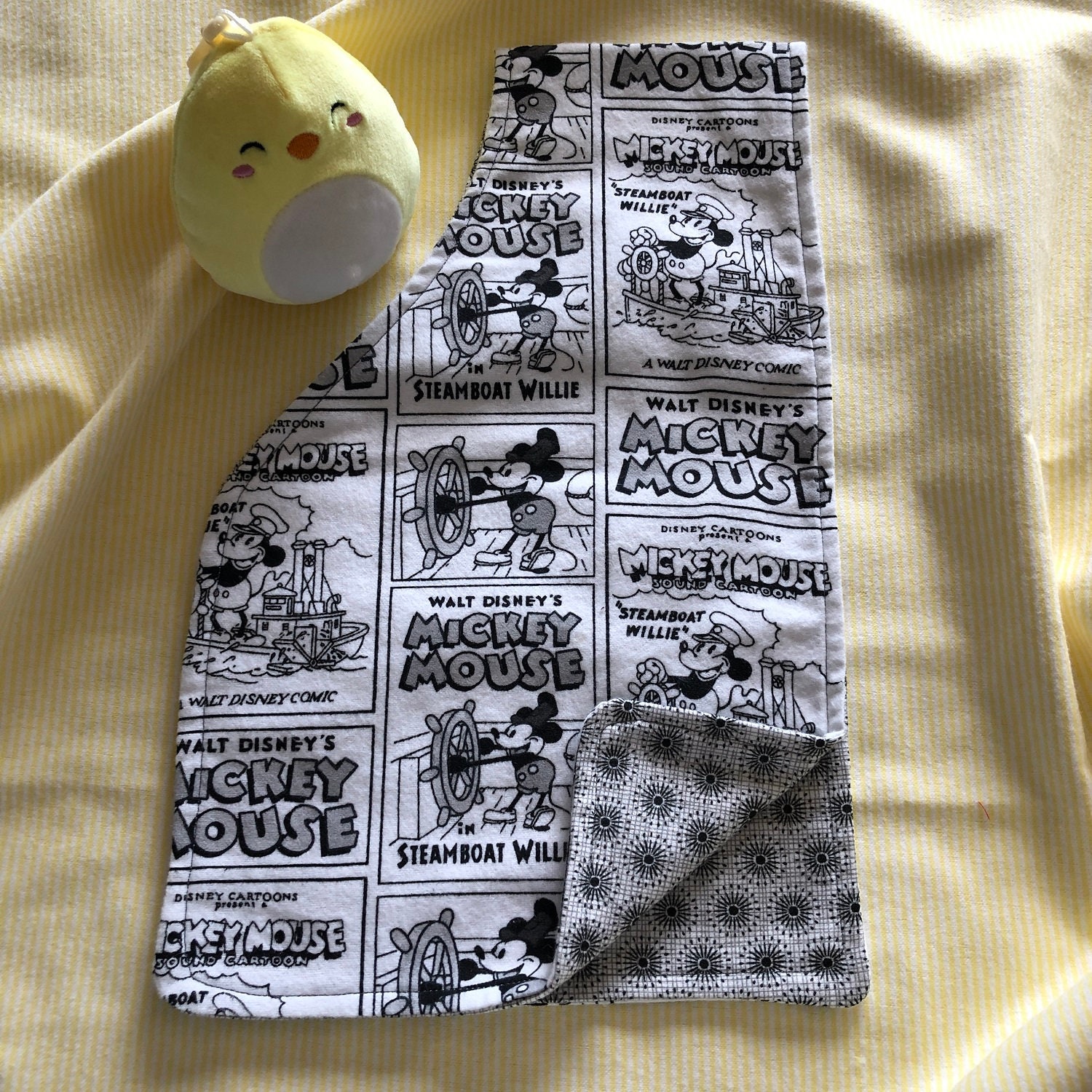 Clásico Mickey Mouse Burp Cloth, Reversible, Set de 2 - Etsy España