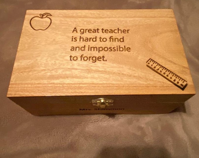 A Great Teacher Wooden Engraved Box - Etsy