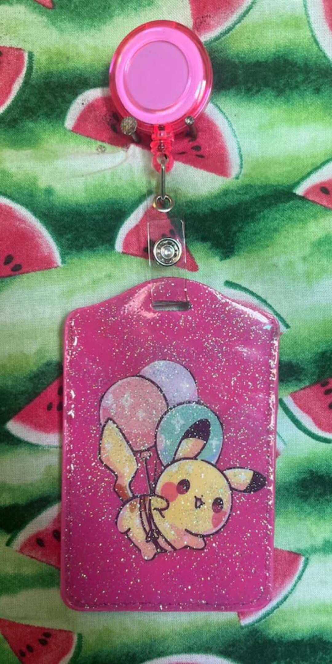 Gamer Pikachu Balloons Badge Holder Name Tag - Etsy
