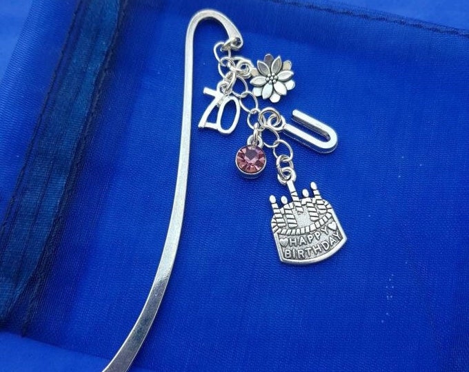 Happy Birthday 70th Bookmark Personalised Choose Age Initial Birthstone ...