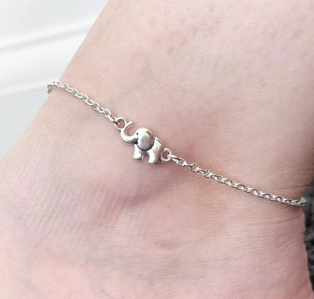 Elephant Ankle Bracelet Anklet ANY SIZE Plus Child Jewellery Birthday ...
