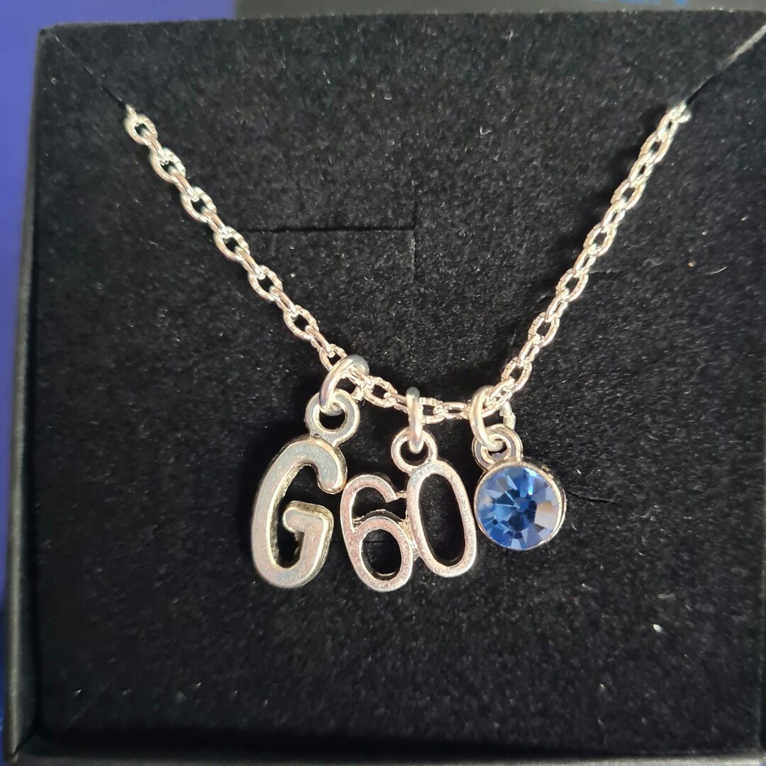 60th Birthday Necklace With Initial and Birthstone Personalised ANY ...