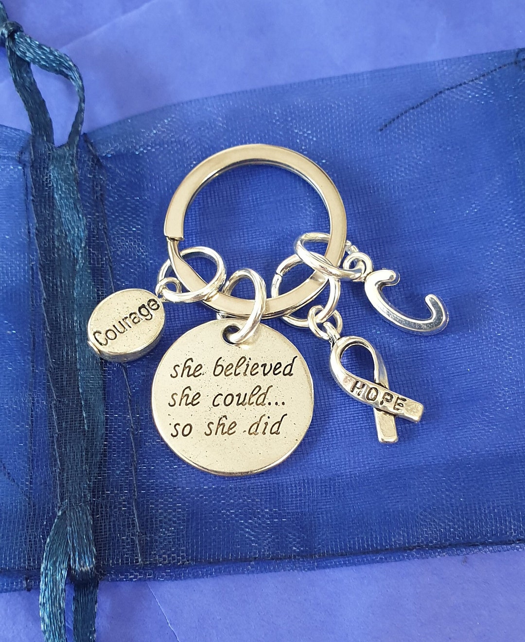 Hope Courage Keyring Motivational Quotes Fibromyalgia Cfs ME Lupus Eds ...