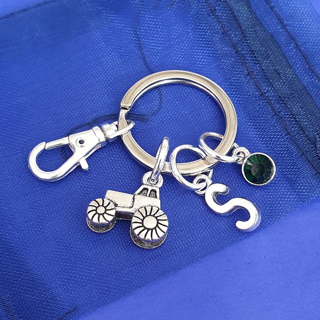Tractor Keyring With Optional Initial Wheat GIFT Personalised Farm ...