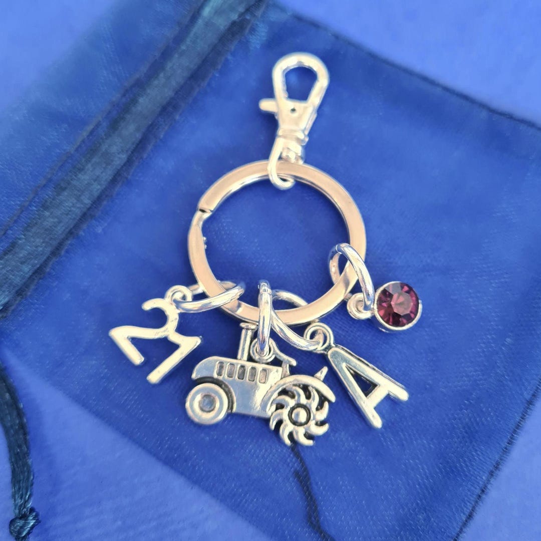Tractor Keyring 21st Birthday Initial GIFT Personalised Farm Farming ...