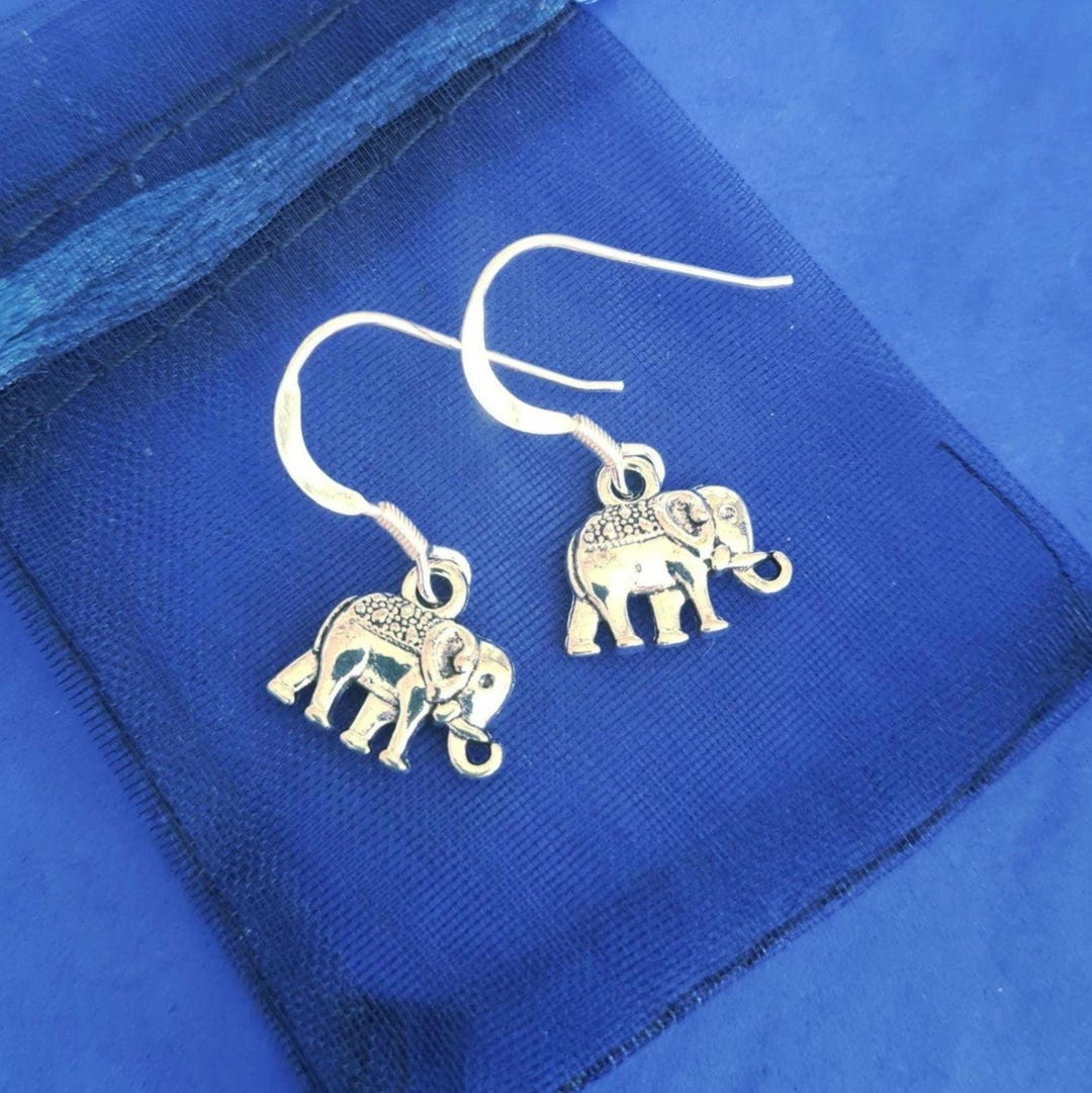 Elephant Earrings Silver Sterling Animal Gifts - Etsy