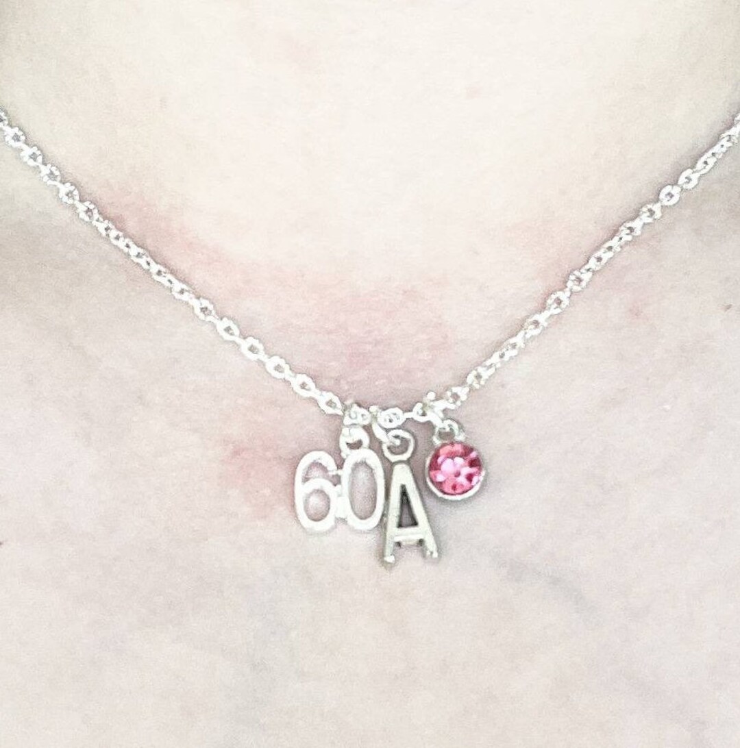 60th Birthday Necklace With Initial and Birthstone Personalised ANY ...