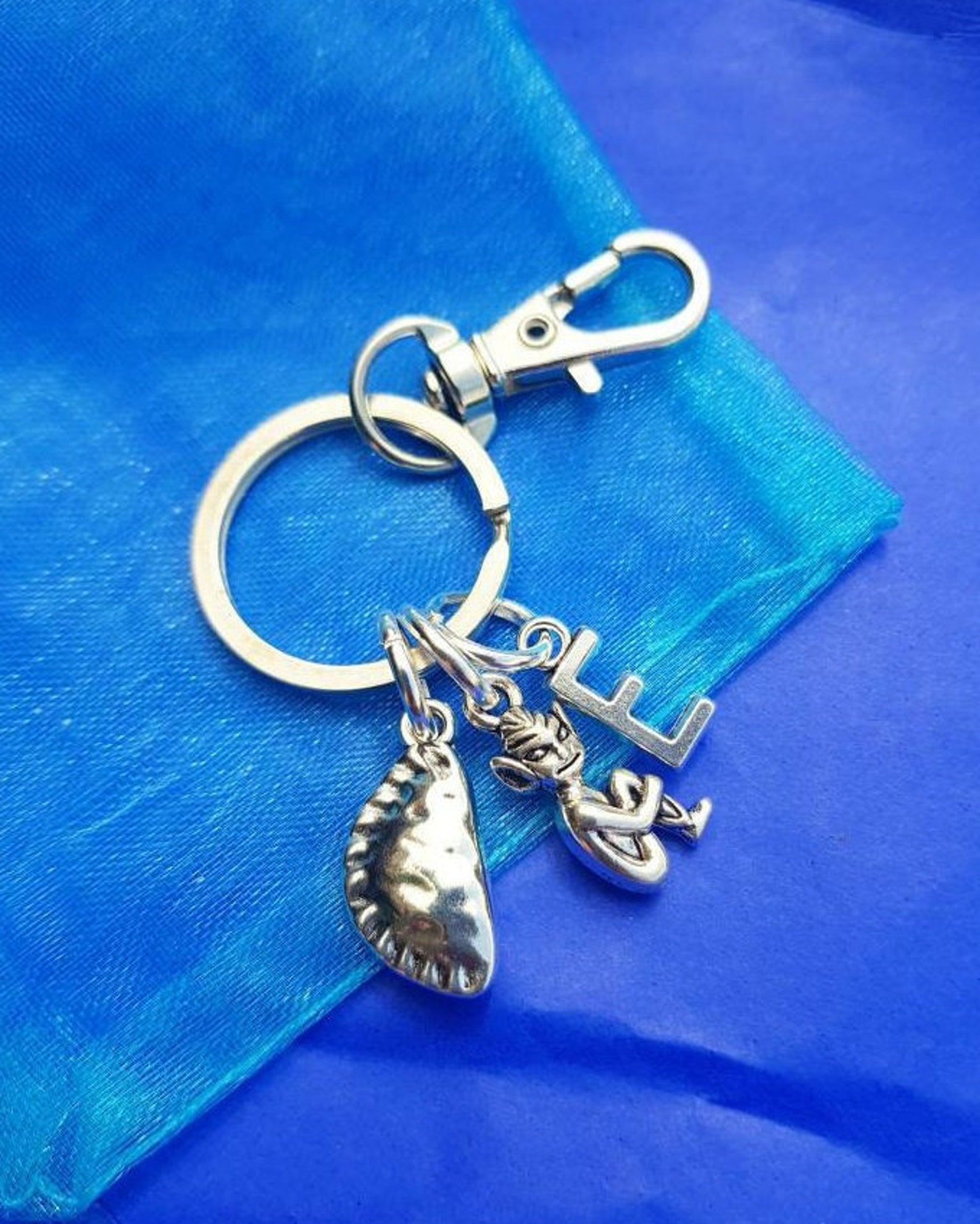 Cornwall Keyring With Initial Birthstone Cornish Pasty Cornish Pixie ...