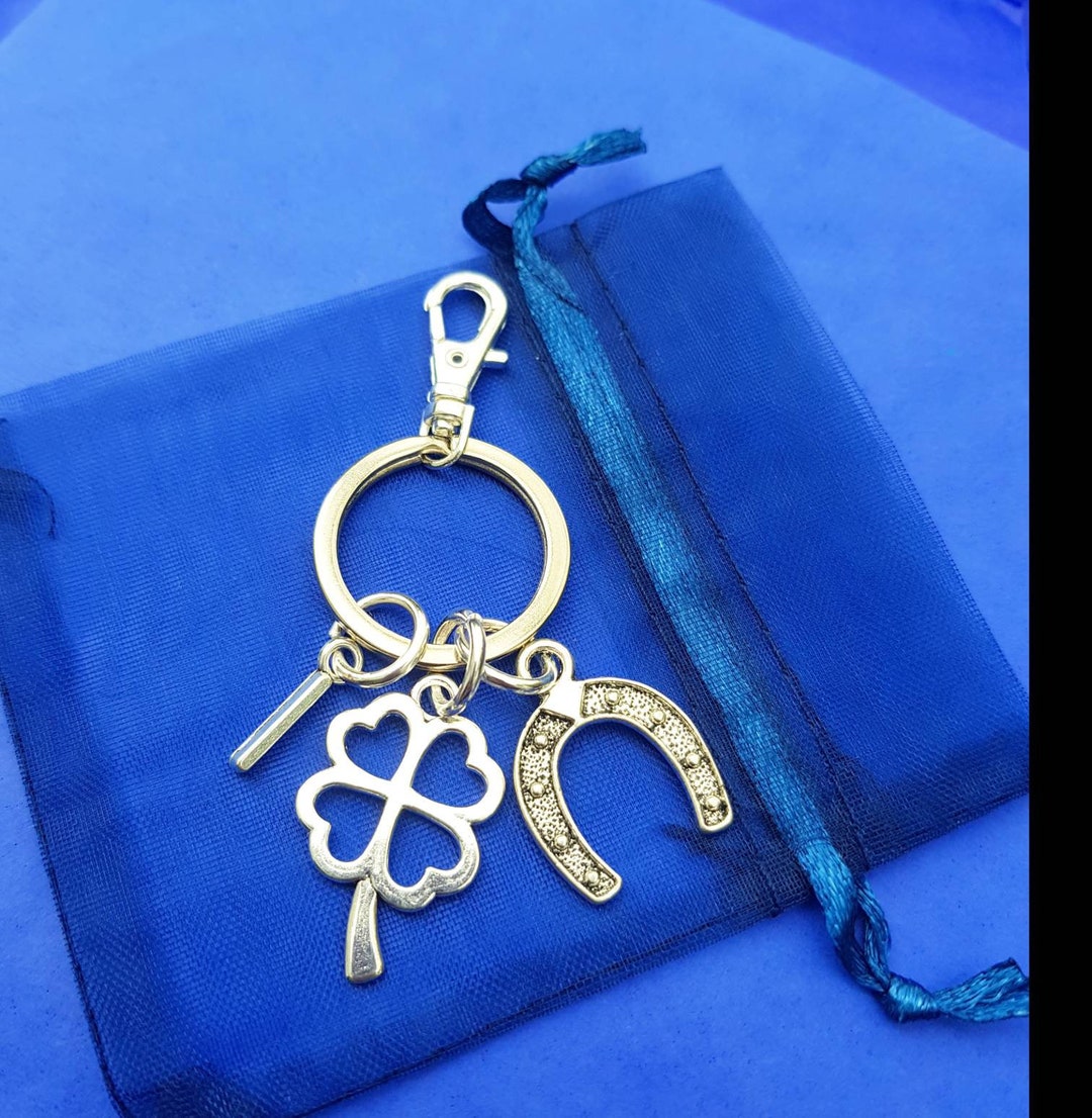 Goodluck Keyring With Initial Personalised Gifts Good Luck Charm ...