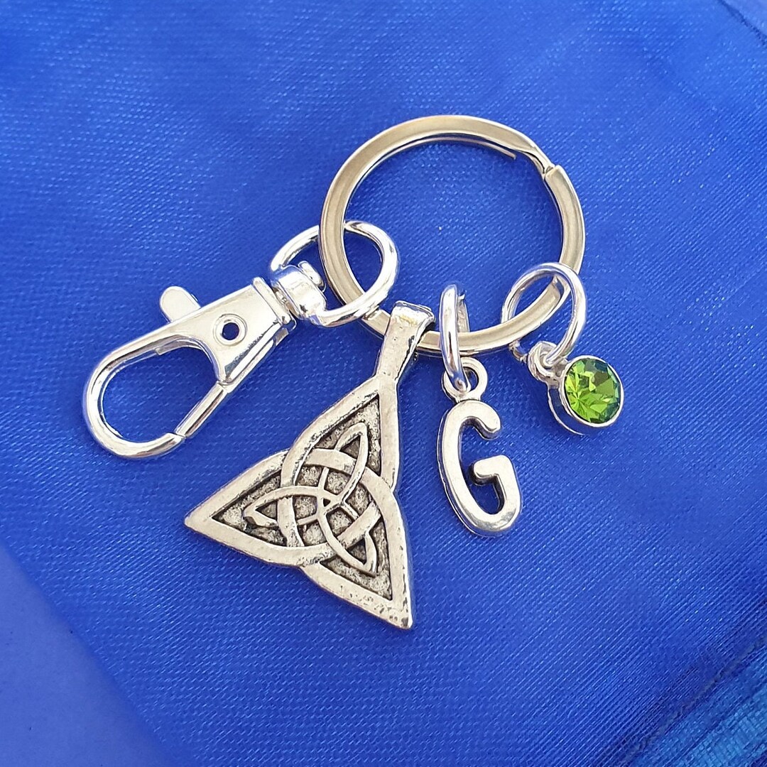 Celtic Cross Keyring Personalised With Birthstone Initial Personalised Gifts - Etsy