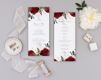 Red Wedding Program | Etsy