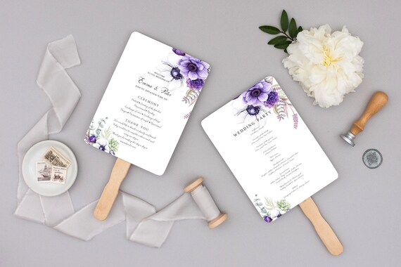 Purple Wedding Program Template Instant Download Fully - Etsy