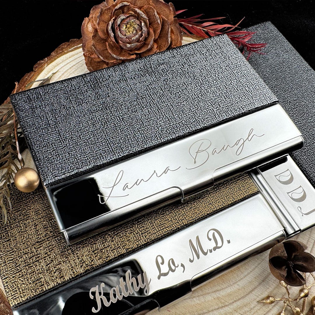Personalized Business Card Case, Laser Engraving LOGO, Business Card ...