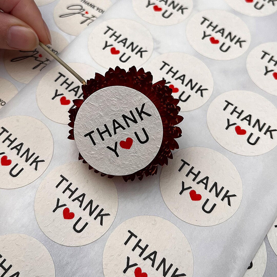Embossed Sticker, Blind Raised Embossing, Thank You Sticker, Creamy ...