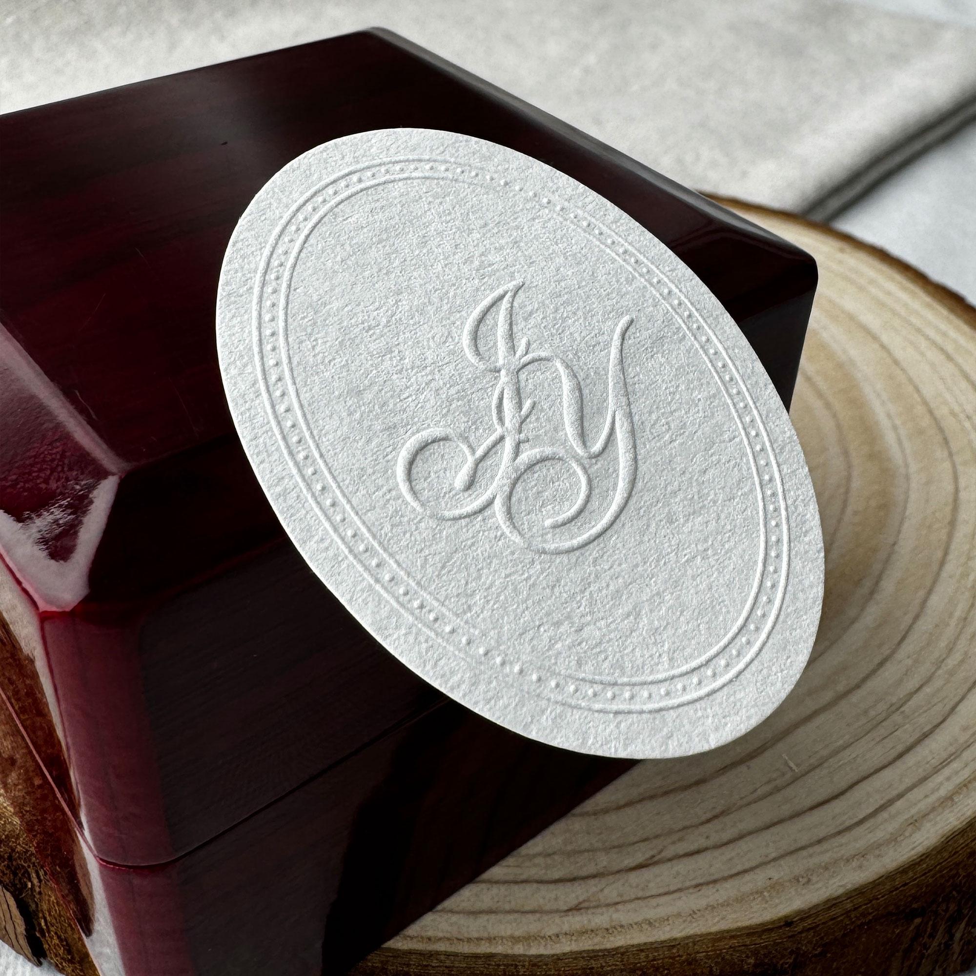 Custom Embossed Logo Sticker: Off-white Wedding Seal (200pcs) - Etsy