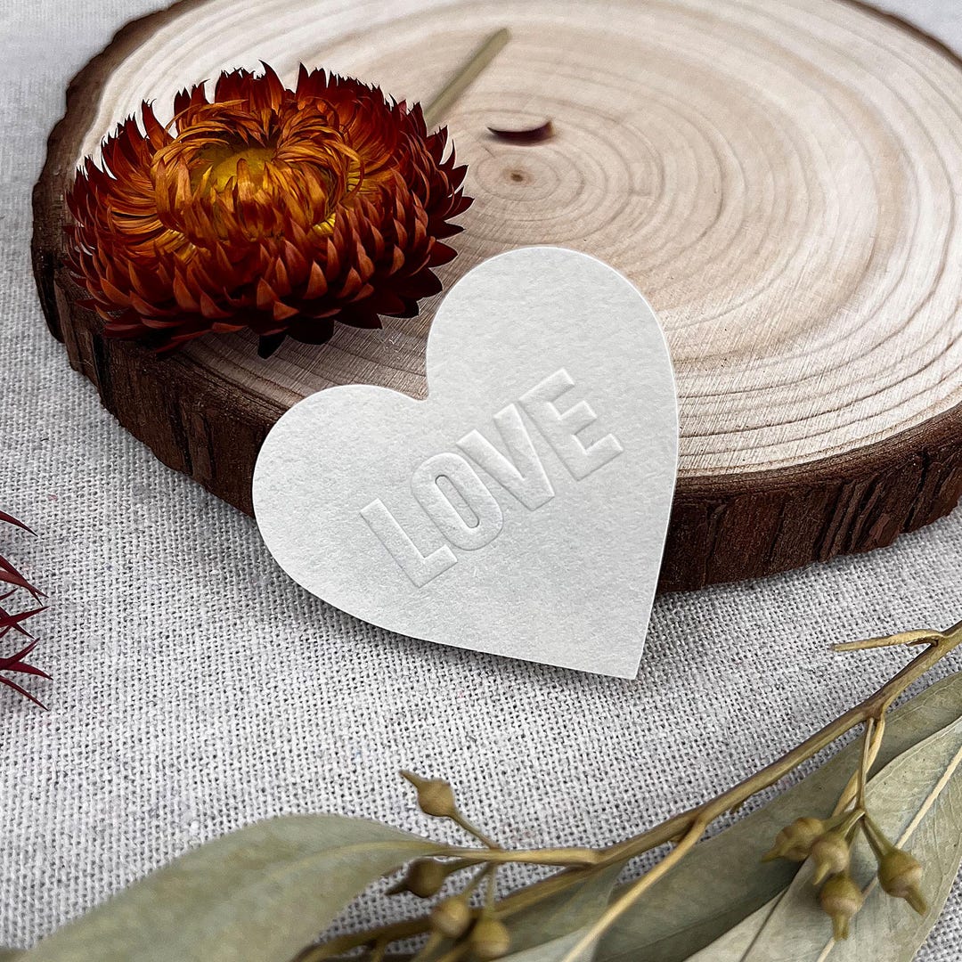 Embossed Sticker, Blind Raised Embossing, Sticker for Wedding, Heart ...