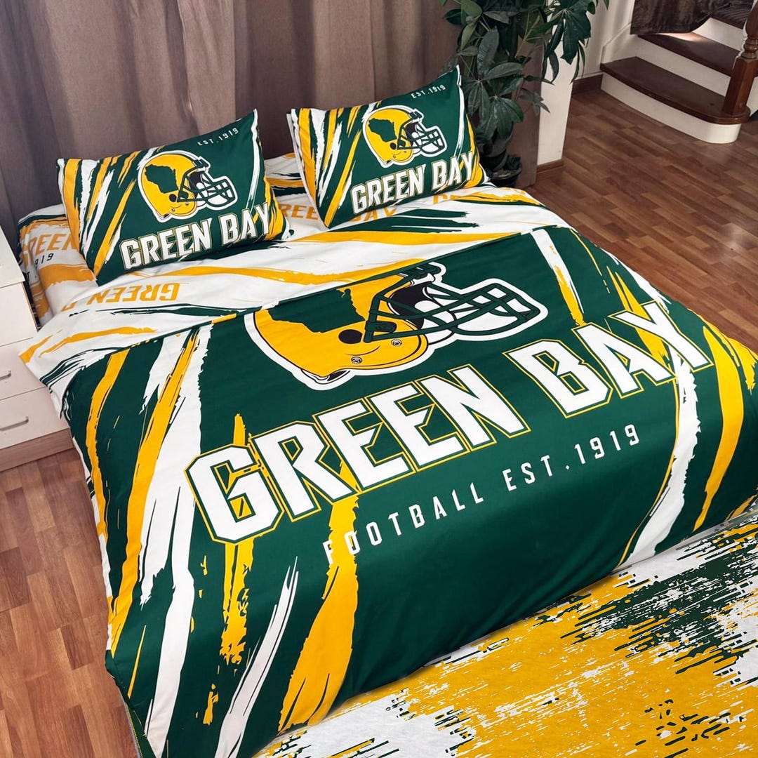 Green Bay Football Bedding Set - Etsy UK