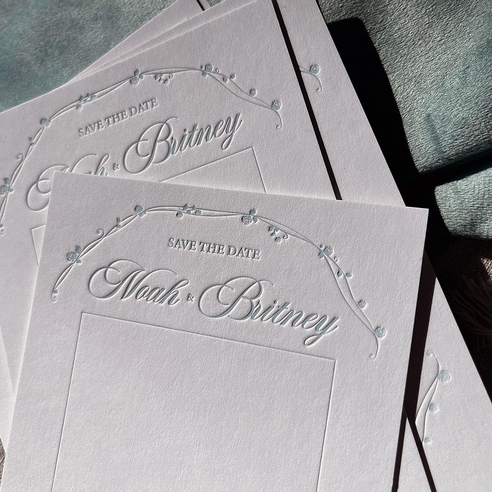 Letterpress Wedding Announcement Photo Card Letterpress Save The