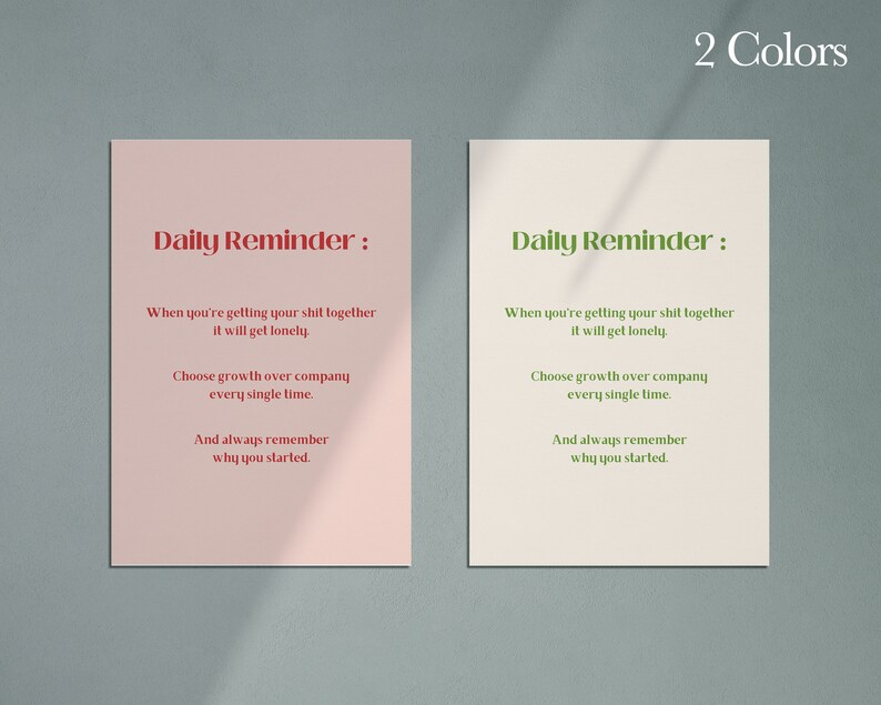 2colors | Motivational Wall Decor Print | Daily Reminder Poster ...