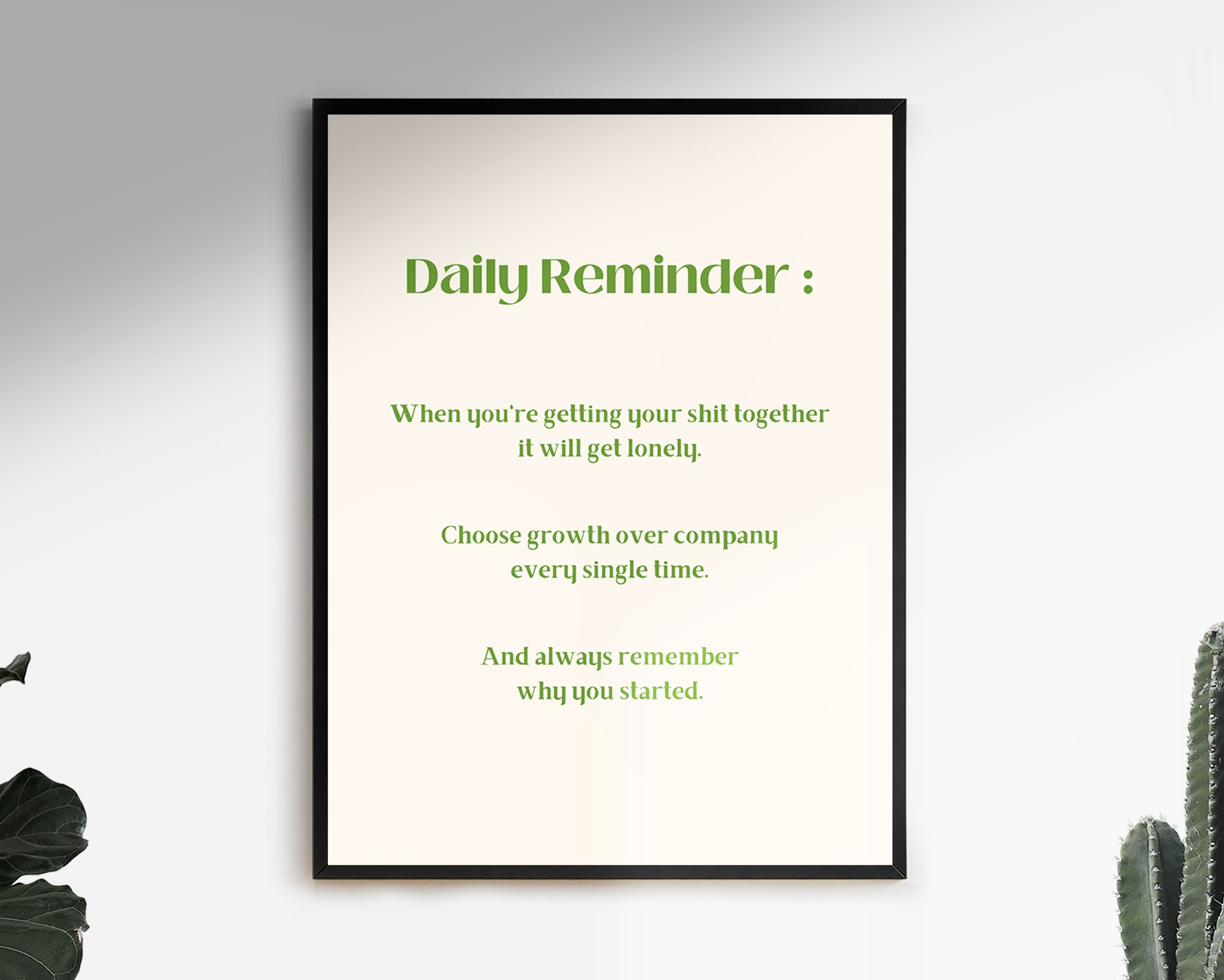 2colors | Motivational Wall Decor Print | Daily Reminder Poster ...