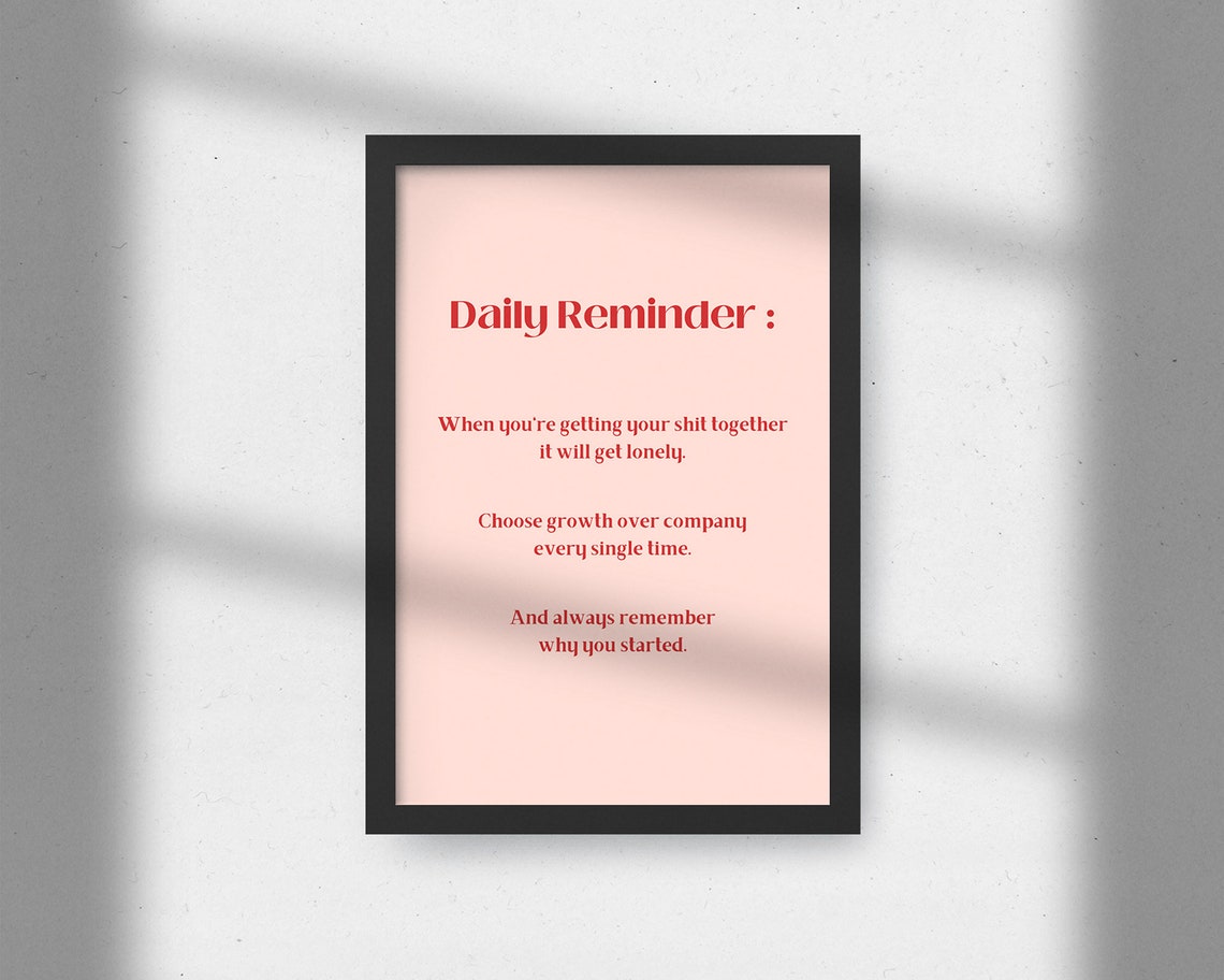 2colors Motivational Wall Decor Print Daily Reminder Poster ...