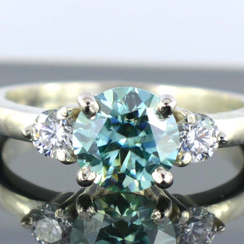 Blue Diamond Ring - Etsy