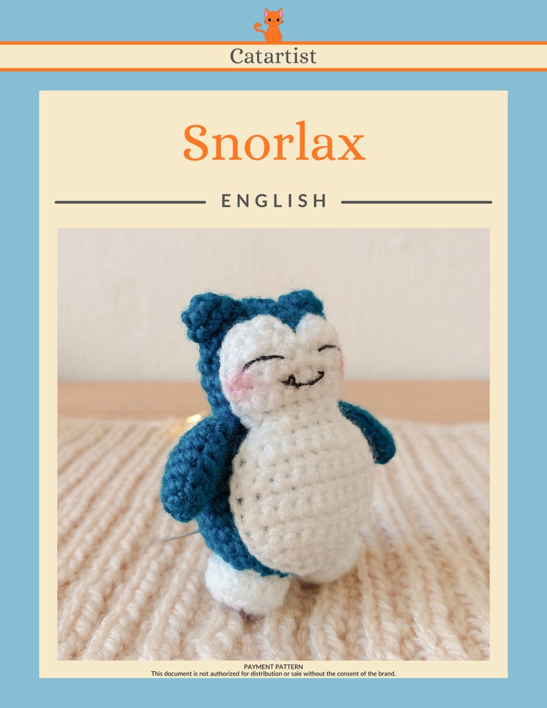 CROCHET PATTERN Snorlax Amigurumi - PDF - Esp-eng - Etsy