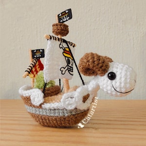 Barco pirata CROCHET PATTERN - Amigurumi - PDF - Esp/Eng - Etsy México