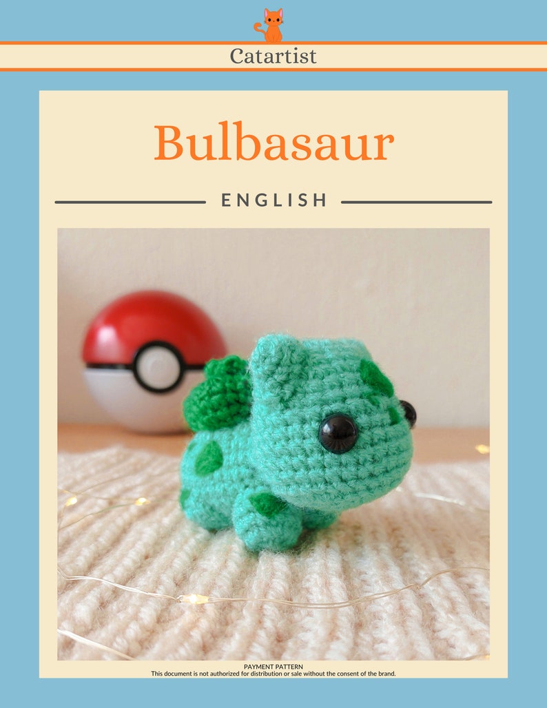 CROCHET PATTERN Bulbasaur Amigurumi PDF Esp-eng - Etsy