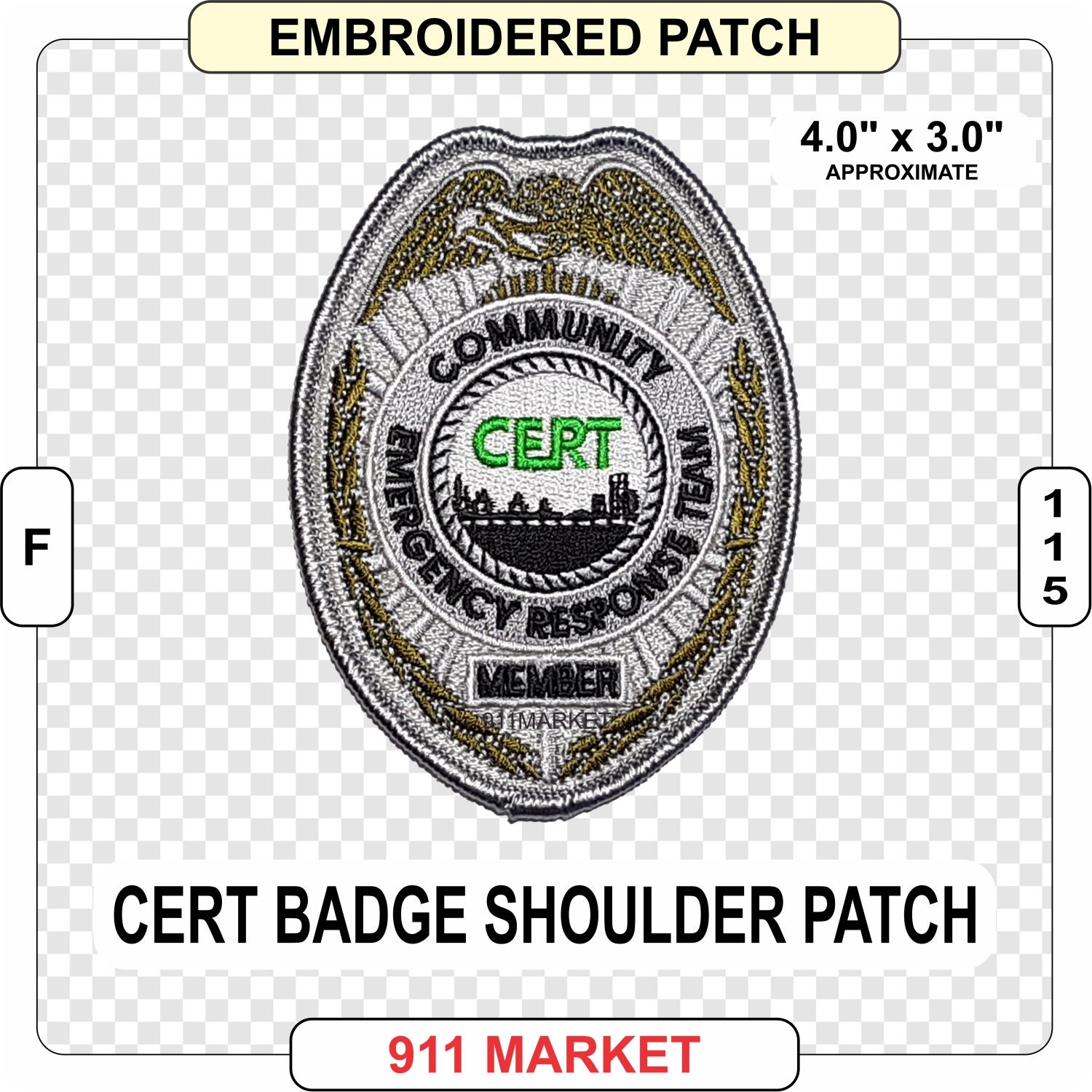 Craft Supplies & Tools F 115 CERT Badge Embroidered Shoulder Patch ...