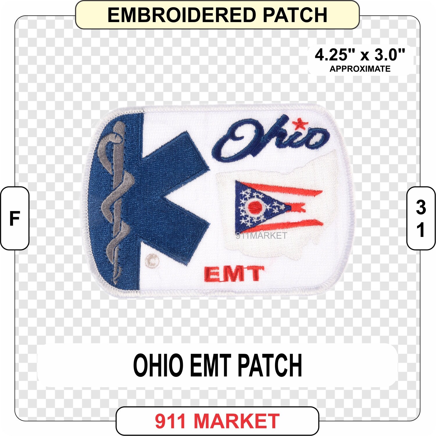 Ohio EMT Patch Embroidered OH Emergency Medical Technician | Etsy