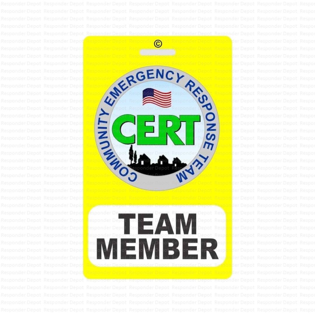 CERT PVC ID Card Plastic Generic Community Emergency Response Team ...