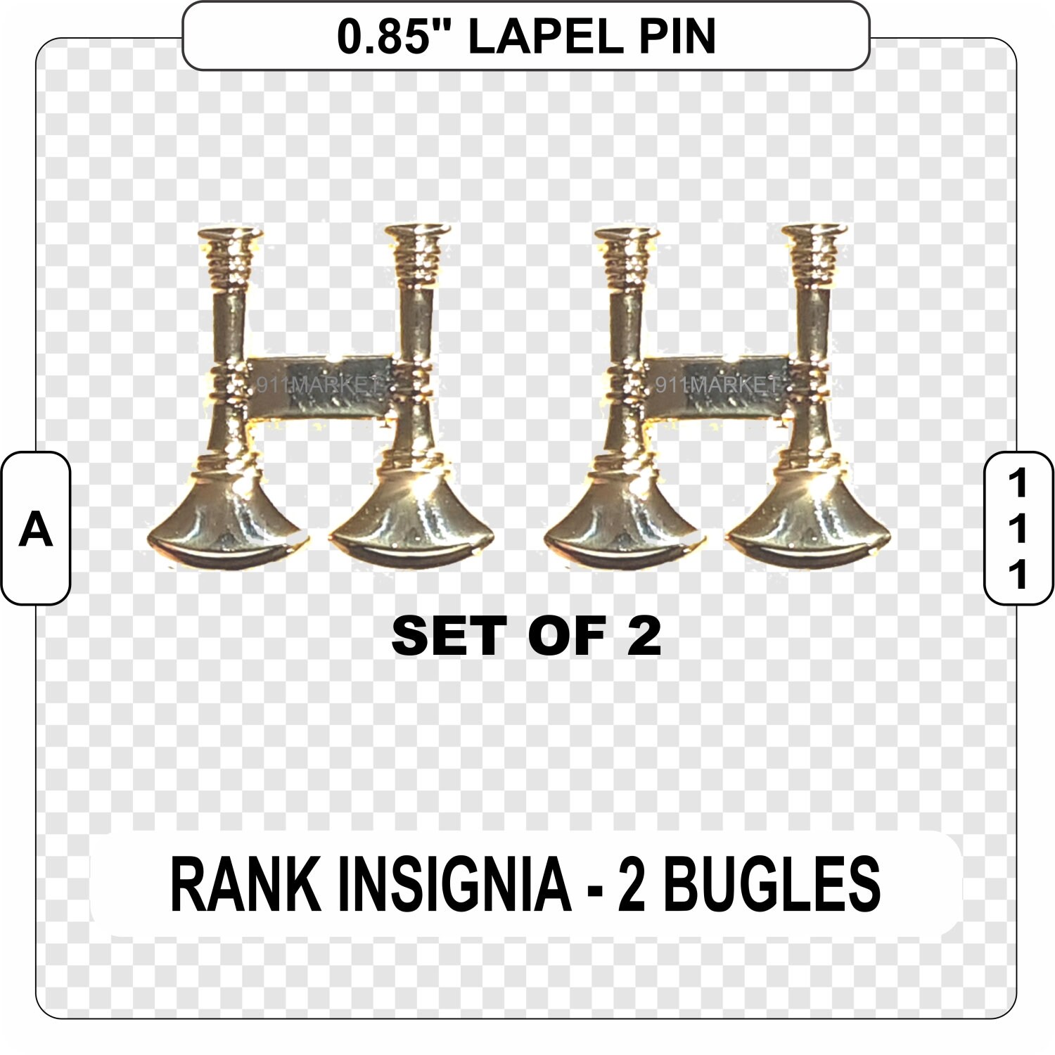 Firefighter Rank Insignia Gold Color Lapel Pin 2 Bugles - Etsy Canada