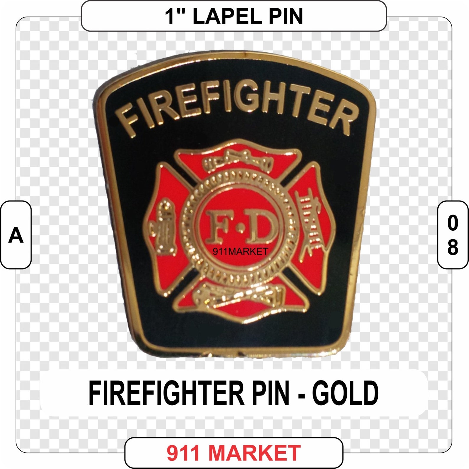 Firefighter Patch Lapel Pin Volunteer Fire Department Service - Etsy