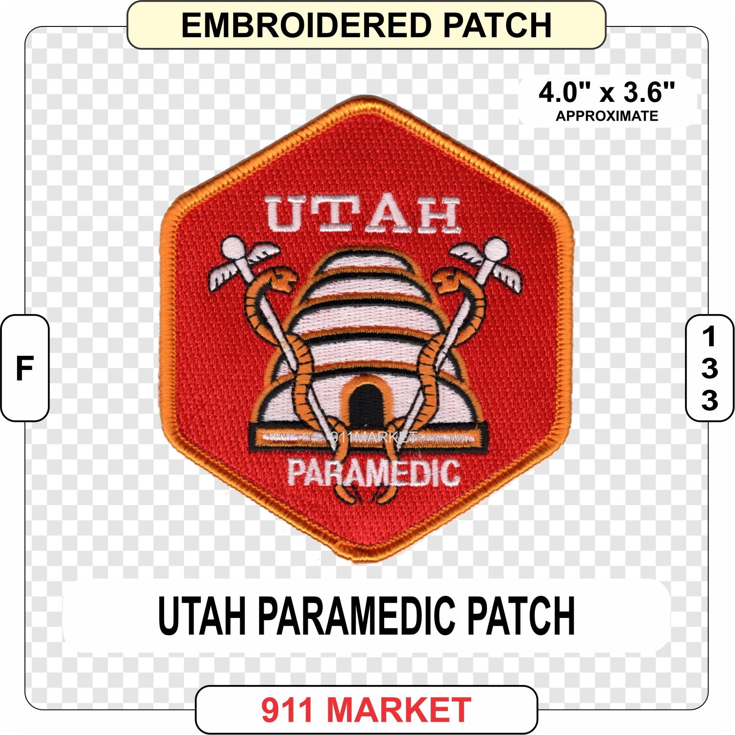 Utah Paramedic Patch EMS UT EMT Medic Rescue Emergency F 133 | Etsy