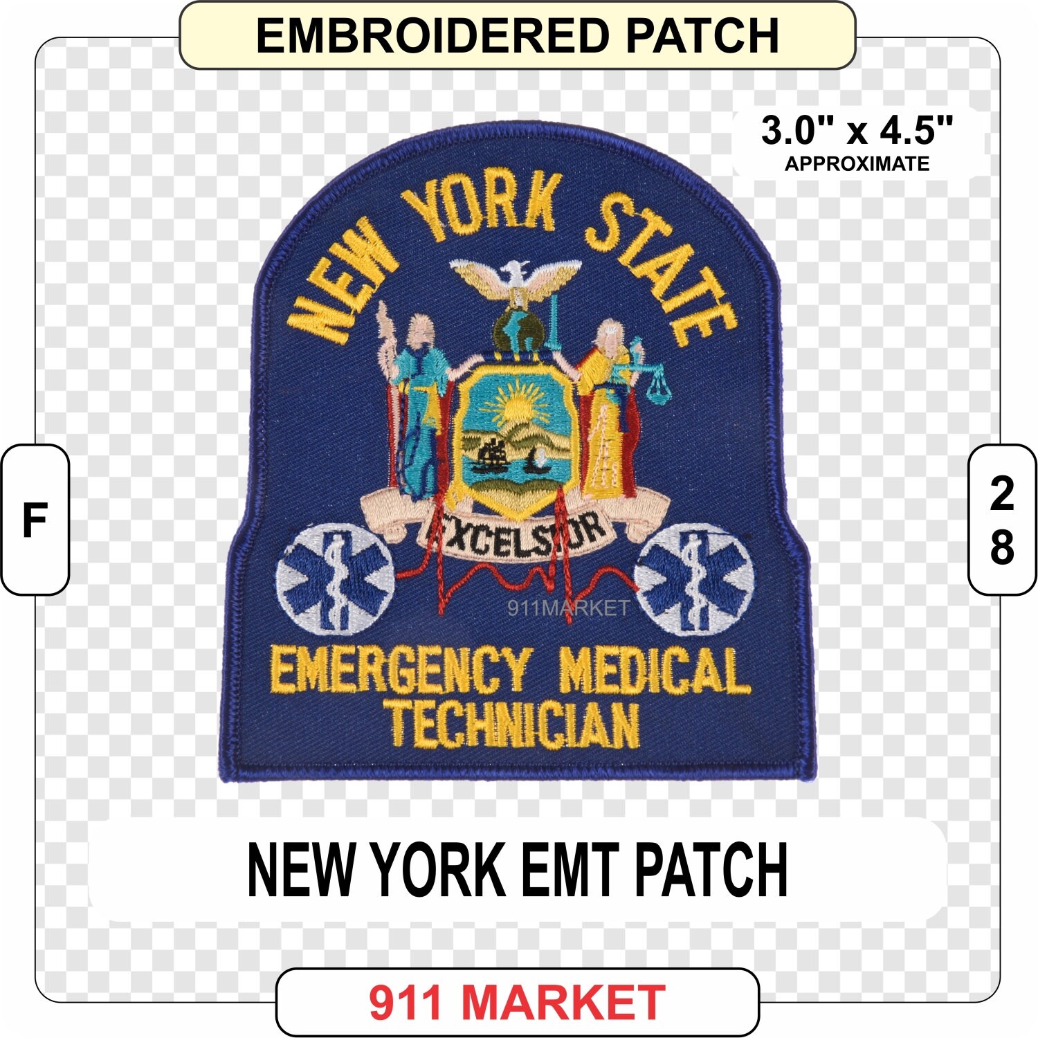 New York EMT Patch Embroidered NY Emergency Medical Technician | Etsy