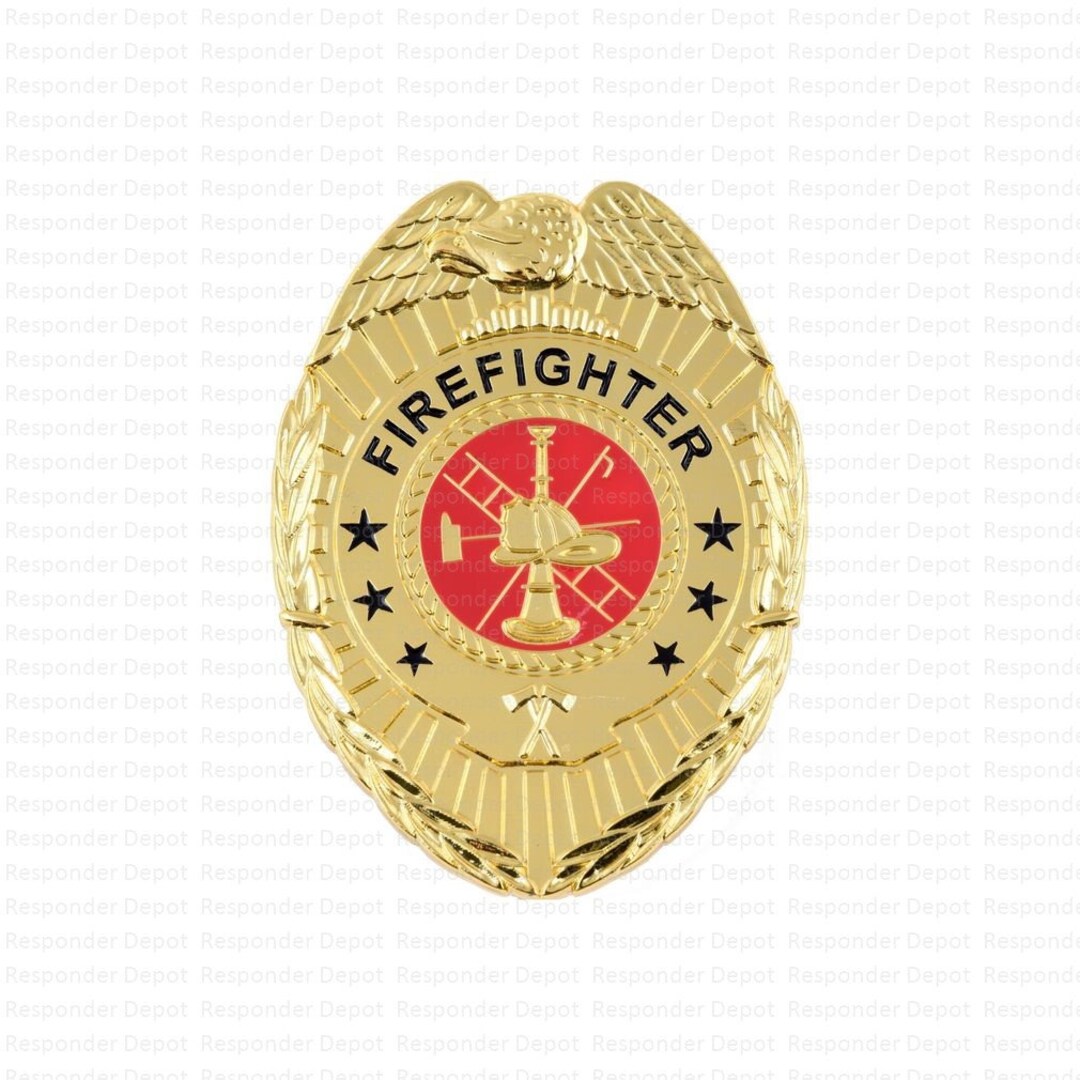 Firefighter Eagle Shield Gold Large Metal Uniform Solid Metal Award ...